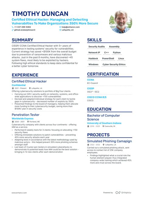Certified Ethical Hacker Resume Examples And Guide For 2023