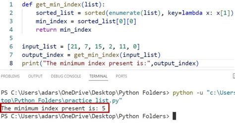 Get The Index Of The Minimum Element In A Python List