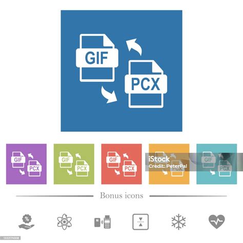  Pcx File Conversion Flat White Icons In Square Backgrounds Stock Illustration Download