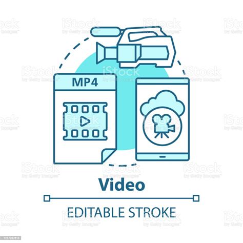 비디오 개념 아이콘입니다 촬영 영화 아이디어 얇은 라인 일러스트 비디오 클립 영화 미디어 파일 비디오 녹화 촬영 비디오 제작 및