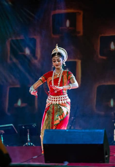 Female Artist Performing Odissi Dance Editorial Image Image Of