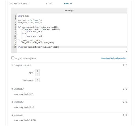 Solved IN PYTHON PLEASE AND THANK YOU 6 19 LAB Max Magnitude 1