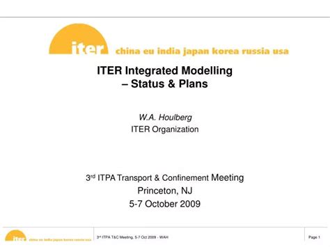 Ppt Iter Integrated Modelling Status And Plans Powerpoint
