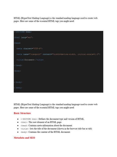 Front End Technology Pdf Html Html Element