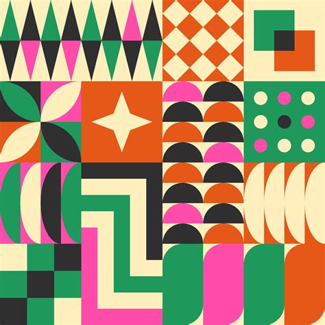 Abstract Simple Geometric Seamless Pattern With Figure Form Shapes