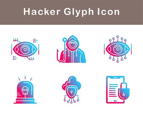 Hacker Vector Icon Set 20647820 Vector Art At Vecteezy