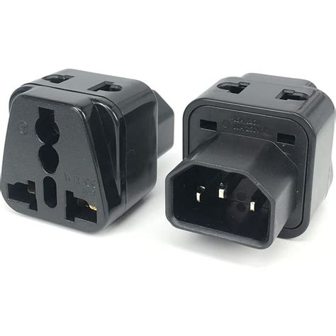2 Pack Toptekits C14 To Nema 5 15r Power Adapter Iec C14 To Universal Female Au Us Uk Eu
