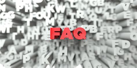 Faq Red Text On Typography Background 3d Rendered Royalty Free Stock Image Stock