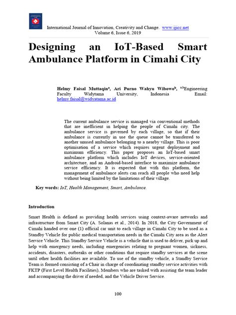 Designing An Iot Based Smart Ambulance Platform Pdf Ambulance Internet Of Things