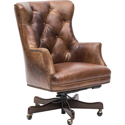 Benjara Coffee Brown Metal And Leather Executive Office Chair Bm163558