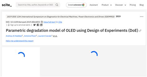 Parametric Degradation Model Of Oled Using Design Of Experiments Doe [scite Report]