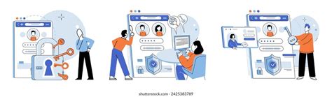 User Authorization Vector Illustration Secure Connections Stock Vector Royalty Free 2425383789