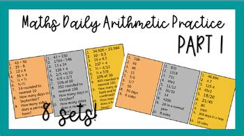 Differentiated Daily Arithmetic Practice Questions And Answers TPT