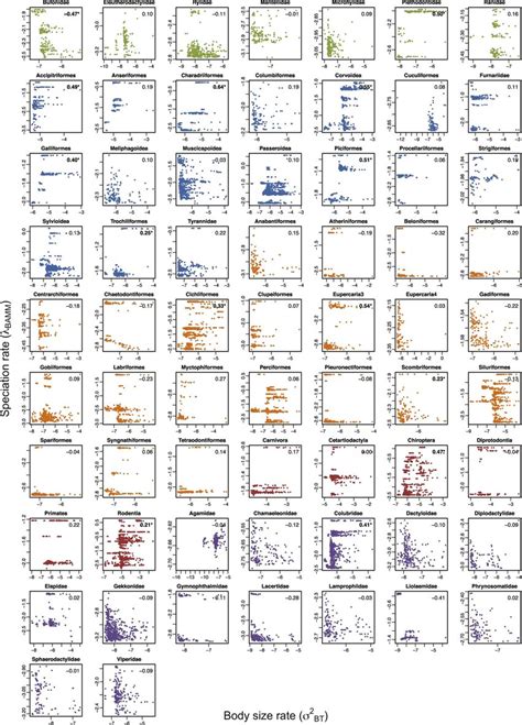 Relationships Between Rates Of Speciation And Body Size Evolution In