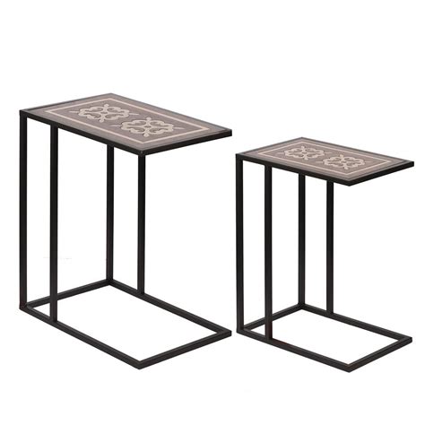 Aandb Home Nesting Brass Side Table Set Of 2