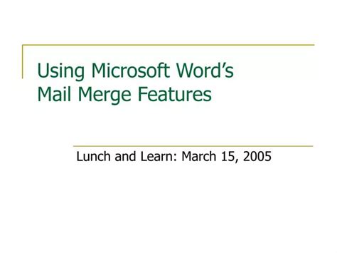 ppt using microsoft word s mail merge features powerpoint