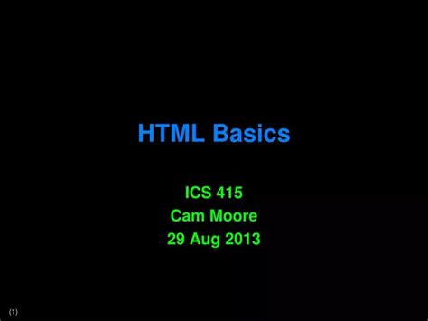 PPT HTML Basics PowerPoint Presentation Free Download ID
