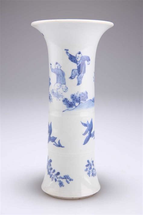 Lot 184 A Chinese Blue And White Gu Vase