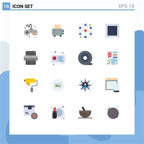 Stock Vector Icon Pack Of 16 Line Signs And Symbols For Food Dinner Connection Burger Maximize