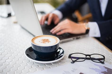 Premium Photo Business Man Working With Laptop On The Table