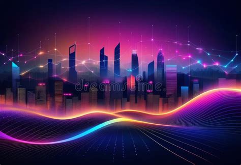 Smart City And Abstract Dot Point Connect With Gradient Line Stock Illustration Illustration