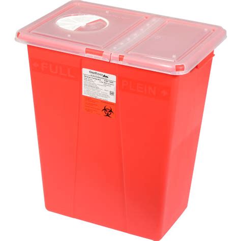 Oakridge Products 8 Gallon Sharps Container W Split Rotor Lid Red