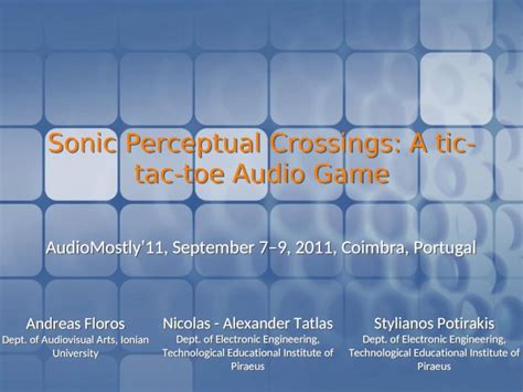 Ppt Sonic Perceptual Crossings A Tic Tac Toe Audio Game Dokumen Tips