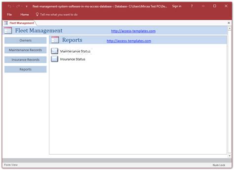 Fleet Management System Access Database Templates Download Softpedia