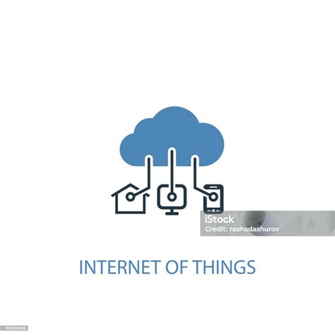 사물의 인터넷 개념 2 컬러 아이콘 간단한 파란색 요소 그림입니다 사물의 인터넷 개념 기호 디자인 웹 및 모바일 Uiux에