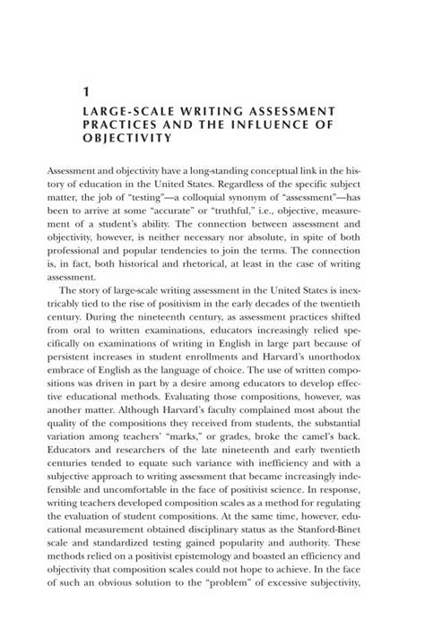 pdf large scale writing assessment practices and the … · objectivity