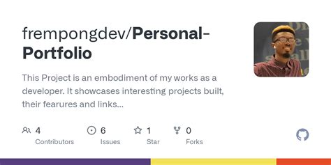 Github Frempongdevpersonal Portfolio This Project Is An Embodiment Of My Works As A