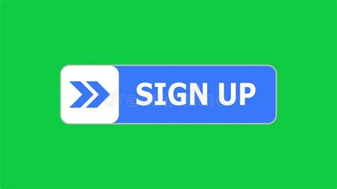 Green Screen Animation Sign Up Button With Pointer Simple Animation Of