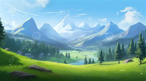 배경에 산이 있는 녹색 들판의 산 애니메이션 배경 그림배경 배경 배경 레이스 광고 배경 배경 일러스트 및 사진 무료 다운로드 Pngtree