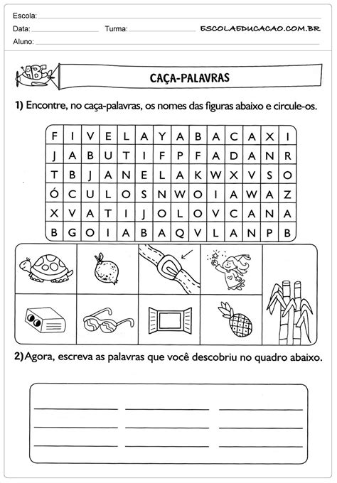 Ca A Palavras Escola Educa O