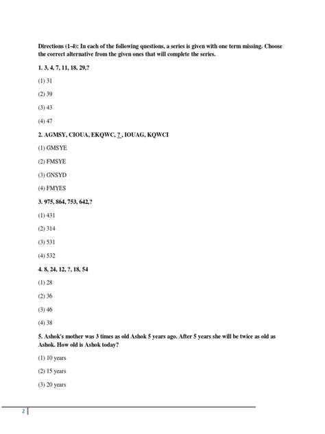 Solved Practice Question Set On General Intelligence And Reasoning For Ssc Combined Graduate Level