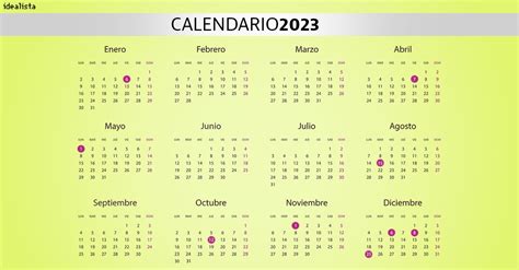 Calendario De Festivos En 2023 — Idealistanews