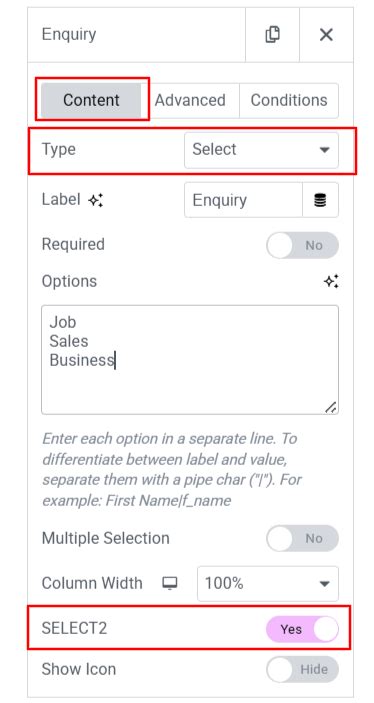 How To Add Select Field To Elementor Forms