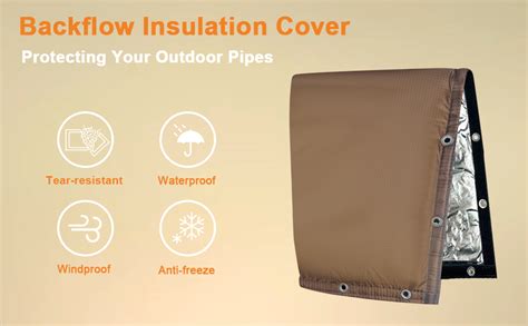 Yehchi Backflow Preventer Insulated Pipe Cover 5f Thick 6 Layer Fabric Uv Coated Winter