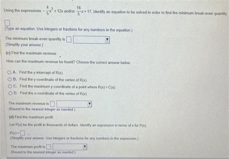 Solved Jsing The Expressions −54x2 12x And Or 516x 17