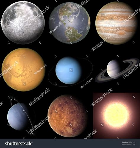 These Various Solar System Objects Each Stock Illustration 18287143 Shutterstock