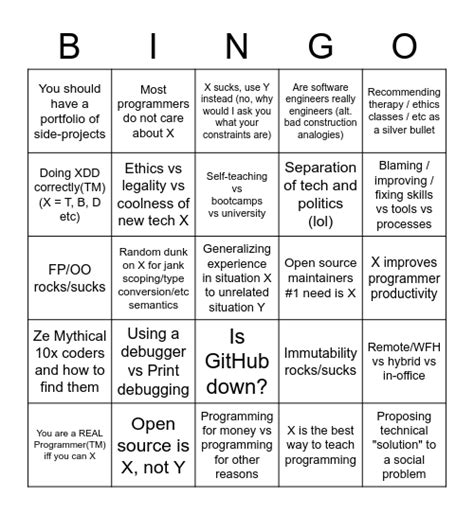 Programming Twitter Bingo Card