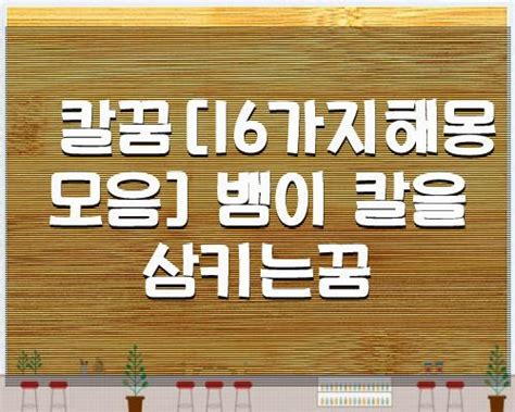 칼꿈 16가지해몽모음 뱀이 칼을 삼키는꿈