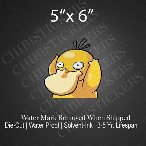 Kira Sticker With Psyduck Pokemon Misty Ash Squirtle Golduck Peeker