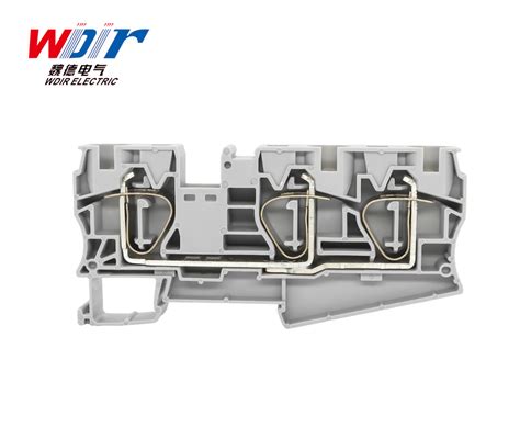 DIN Rail Mounted Terminal Block Spring Terminal Block 16mm 3way China Connector And Machinery Part
