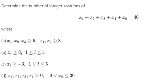 solved determine the number of integer solutions of