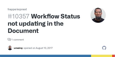 workflow status not updating in the document · issue 10357 · frappe erpnext · github