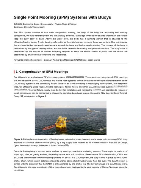 Single Point Mooring Spm Systems With Buoys 2 Pdf