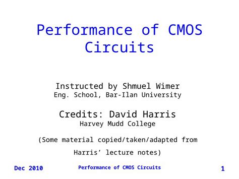 Ppt Performance Of Cmos Circuits Dokumen Tips