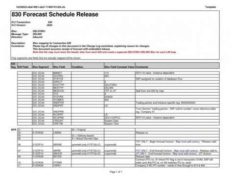 Data Mapping Spreadsheet Template — Db
