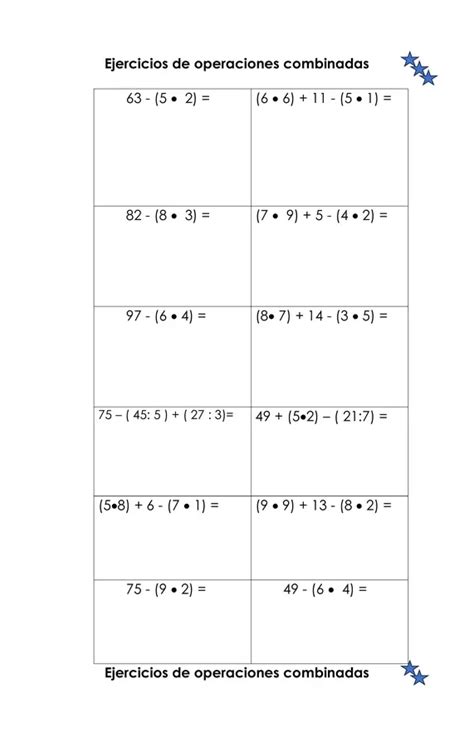 Operaciones Combinadas Combina Operaciones Jerarquía Y Uso Del